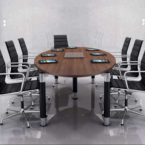 PLANA 8-Person Rectangular Boardroom Table with Angled Frame | Free UK ...