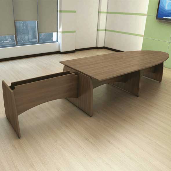 PLANA 8-Person Rectangular Boardroom Table with Angled Frame | Free UK ...