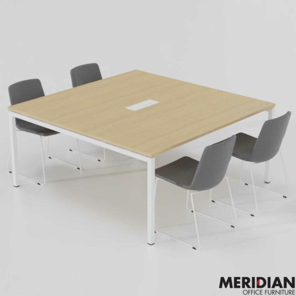 OPTIMA 4-5 Person Round Meeting Table with 4-Leg Frame | 5 Year ...